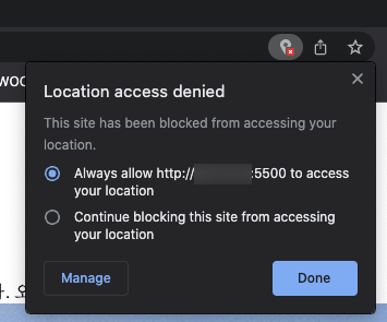 [JavaScript] '위치에 접근할 수 없습니다(Location access denied)' 해결법(VSCode, LiveServer)