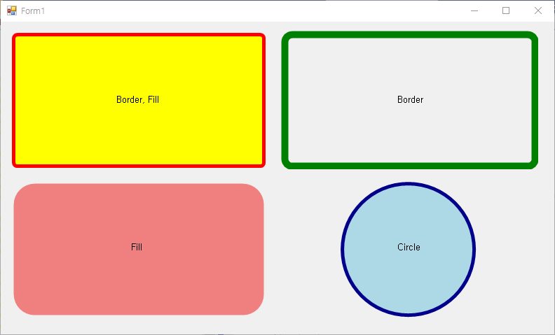 C# Round Border Fill Panel - 쉽게 개발하기