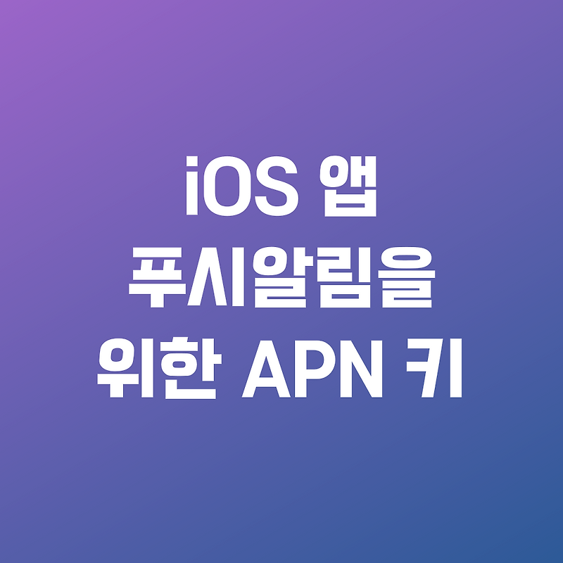 FCM에서 iOS 앱 푸시알림을 위한 APN 키 등록하기