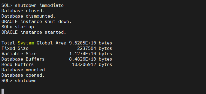 [Oracle] database shutdown hang ( ora-01013: user requested cancel of current )