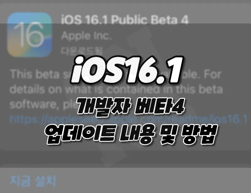 아이폰 iOS16.1 베타4. 업데이트 내용 및 베타 다운로드 방법.