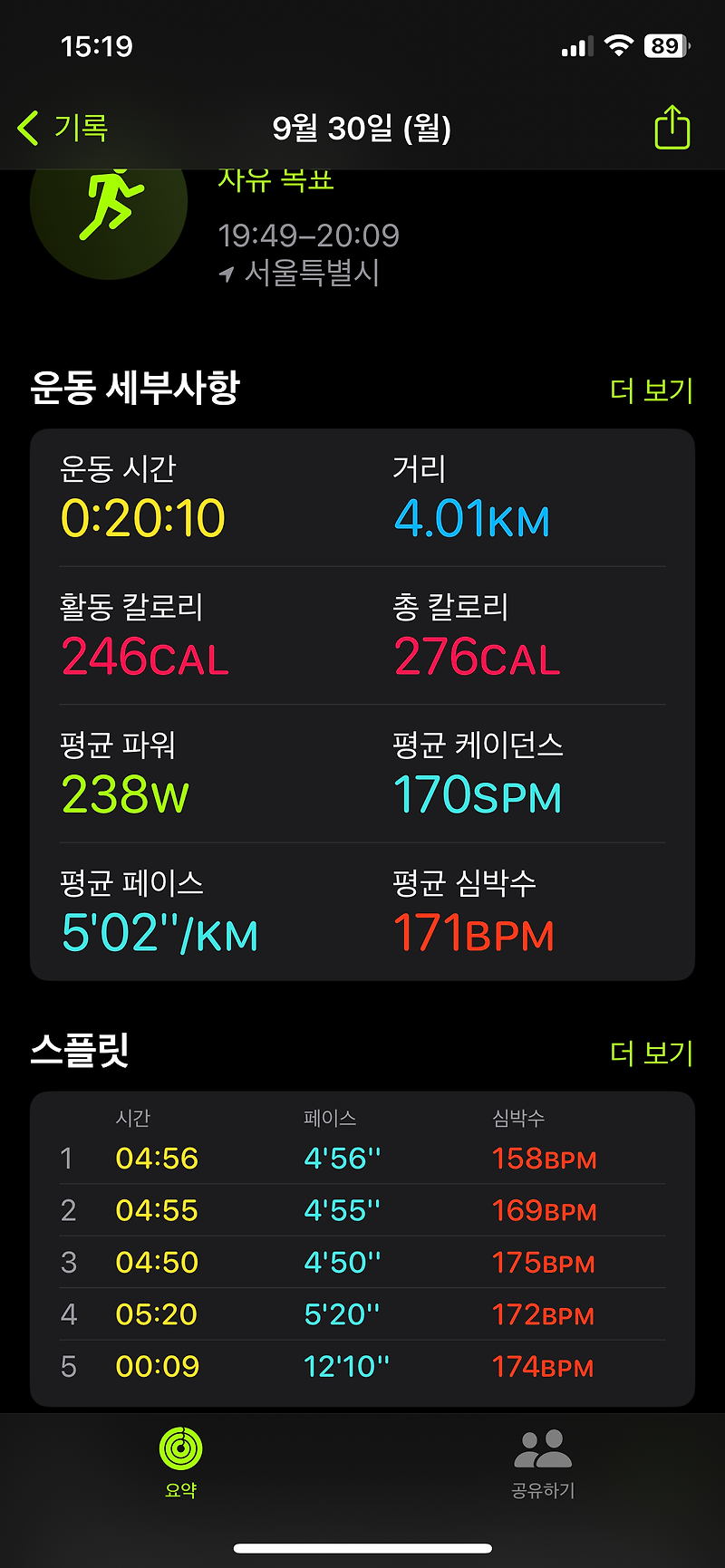 24년 10월 1주차(19km,4/7일)