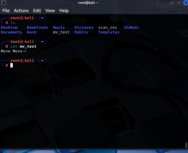 Kali Linux 기초 Part. 14 MOVE 이동