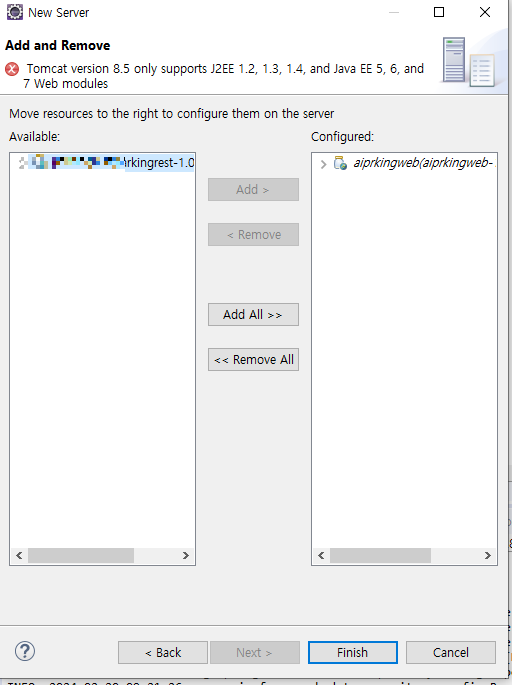 Tomcat Version 8 5 Only Supports J2ee 1 2 1 3 1 4 And Java Ee 5 6 And 7 Web Modules