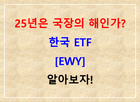 25년은 국장의 해인가? [EWY] ETF를 알아보자! (미국 상장 한국 ETF)