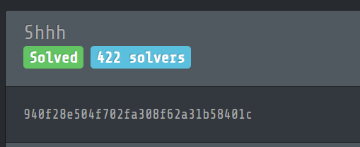 [Hacker Gateway] Cryptograpy - Shhh