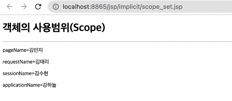 [JSP] 객체의 사용범위(Scope)