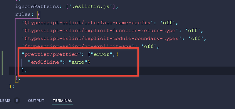 VSCODE Delete `␍`eslintprettier/prettier