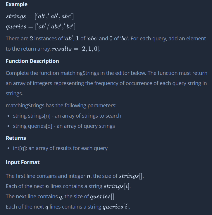 [HackerRank] Sparse Arrays
