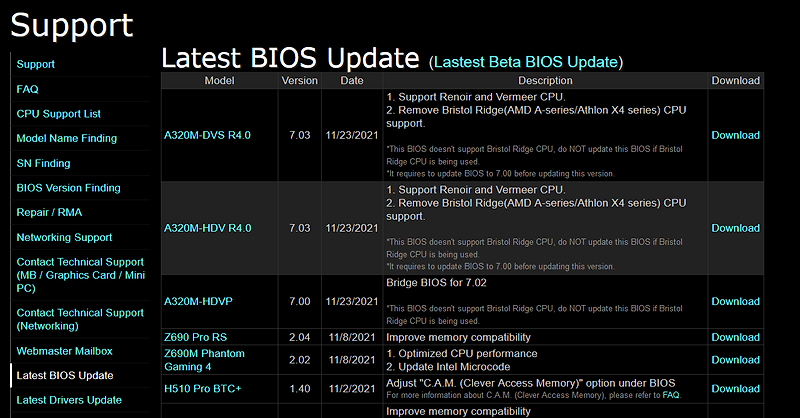 ASRock, 자사 A320 칩셋 머더보드에 버미어 지원 BIOS 업데이트 시작