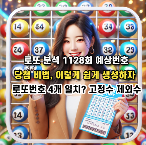 로또 분석 1128회 예상번호 1127회 당첨결과 분석 정석: 고정수와 제외수 설정하기 당첨 비법, 로또 예상번호, 이렇게 쉽게 생성하자! 로또번호 4개 일치? 당첨금 수령 꿀팁