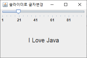 [JAVA] JSlider를 이용하여 JLabel 글자 크기 변경