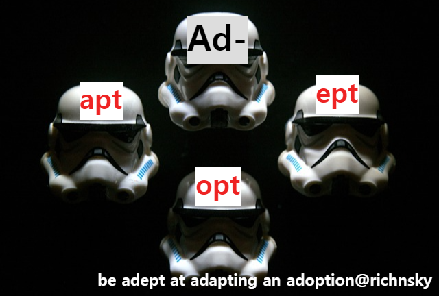 Adapt, Adopt, Adept 각 단어의 의미 및 쉽게 구별하는 방법