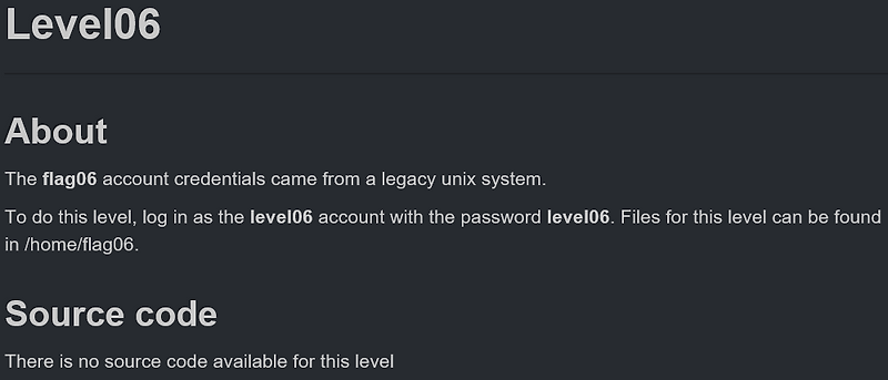 [Exploit-Exercises: Nebula] level06 풀이