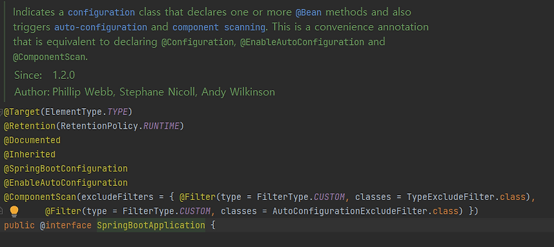 [SpringBoot]Redundant declaration: @SpringBootApplication already applies @EnableAutoConfiguration
