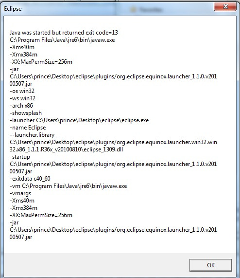 Spring sts 설치 및 실행하기 와 Java was started but returned exit code=13 해결법?