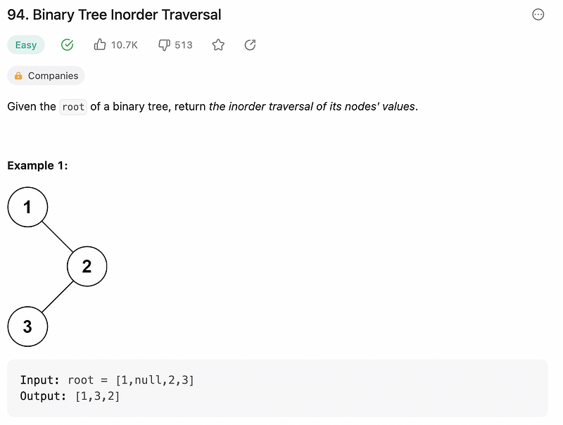 6. Binary Tree Inorder Traversal