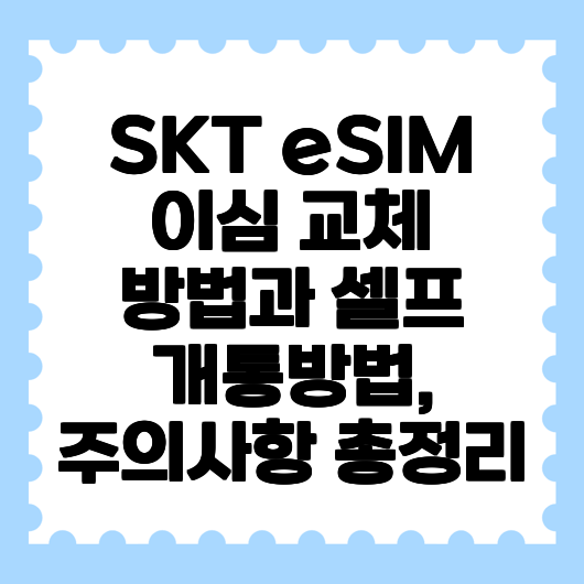 SKT eSIM 이심 교체 방법과 셀프 개통방법, 주의사항 총정리