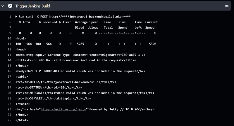 [Jenkins] 웹훅 에러 No valid crumb was included in the request