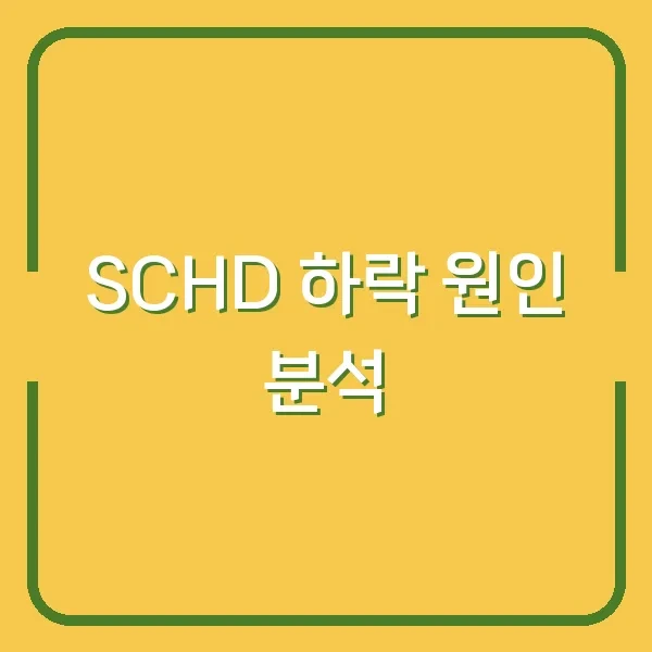 SCHD 하락 원인 분석
