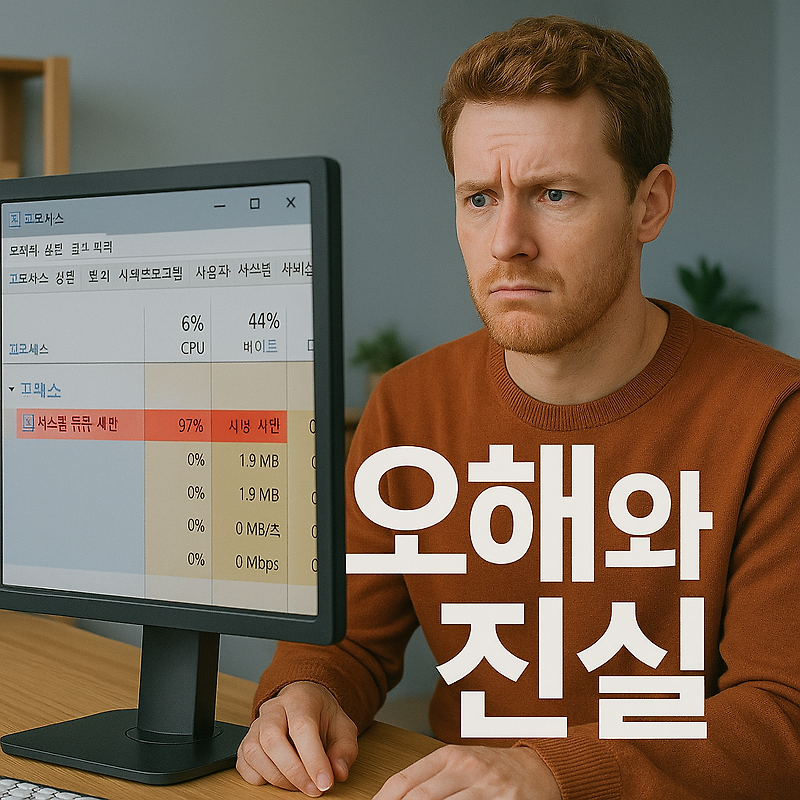 '시스템 유휴 시간 프로세스' CPU 99%? 진짜 과부하 원인과 해결 방법 총정리!