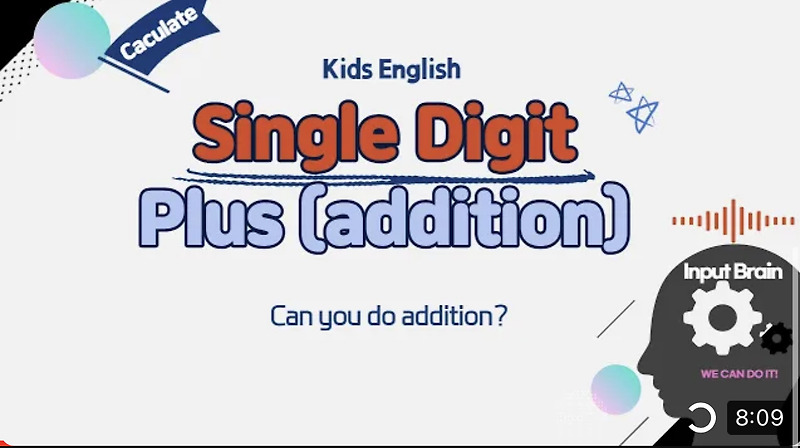 Single Digit Addition(Plus) - Let's learn English