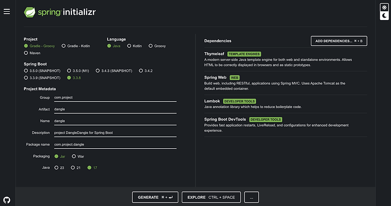 [ DangleDangle ] SpringBoot + React + TypeScript 프로젝트 생성 — shyunu 님의 블로그