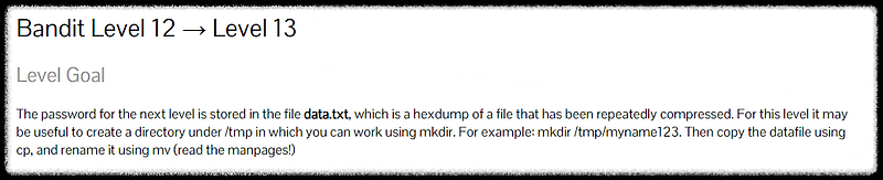 [OverTheWire:Bandit] Level 12 ~ Level 13