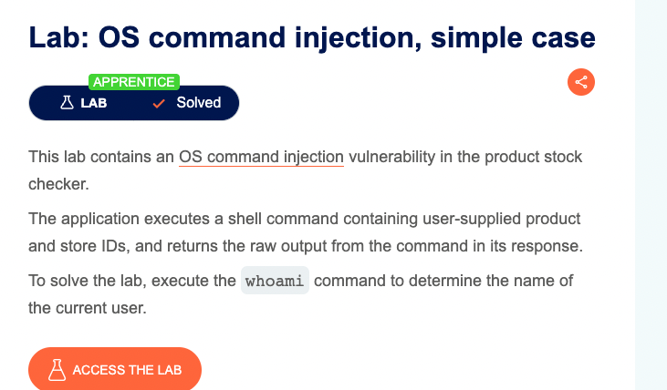 Lab: OS command injection, simple case