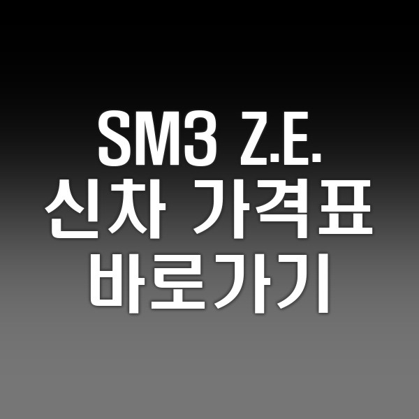 SM3 Z.E. 신차 가격표 바로가기