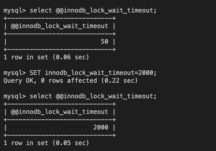 DatabaseError: 1205 (HY000): Lock wait timeout exceeded; try restarting transaction