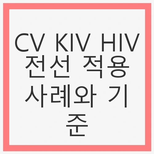 CV KIV HIV 전선 적용 사례와 기준: 전선의 특징과 허용전류