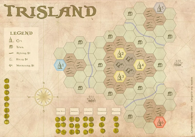 에이지 오브 스팀 확장맵 트리스랜드(Age of Steam Expansion: Trisland)