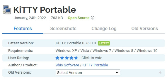 KiTTY Portable 무료 다운로드