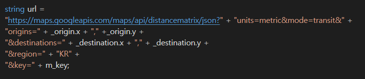 [Unity] Google Maps API 사용기(Distance Matrix)