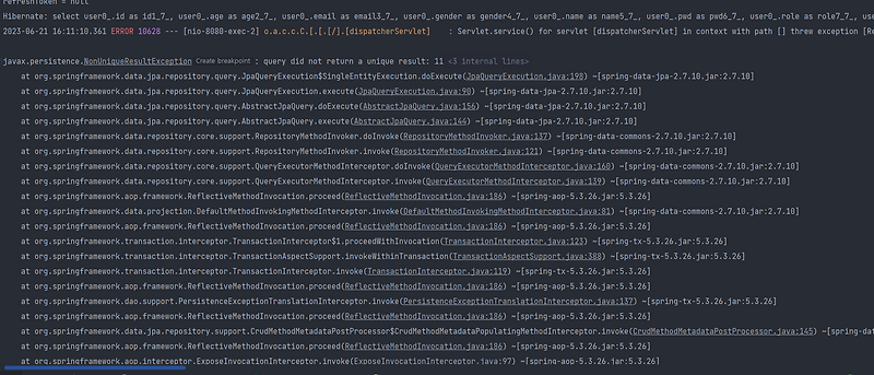 [개발]🚨ERROR - javax.persistence.NonUniqueResultException: