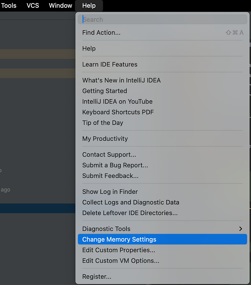 IntelliJ JVM Heap 메모리 사이즈 변경