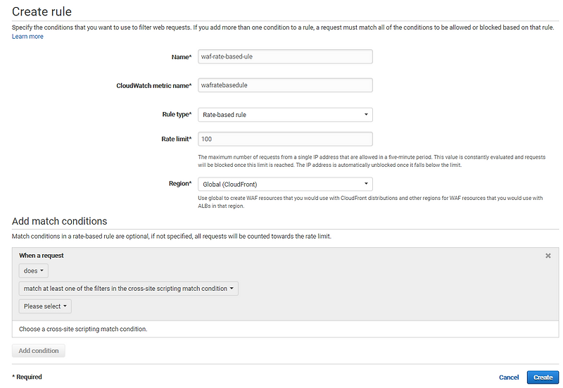 AWS WAF Rate-based Rules 사용하기(Brute force)