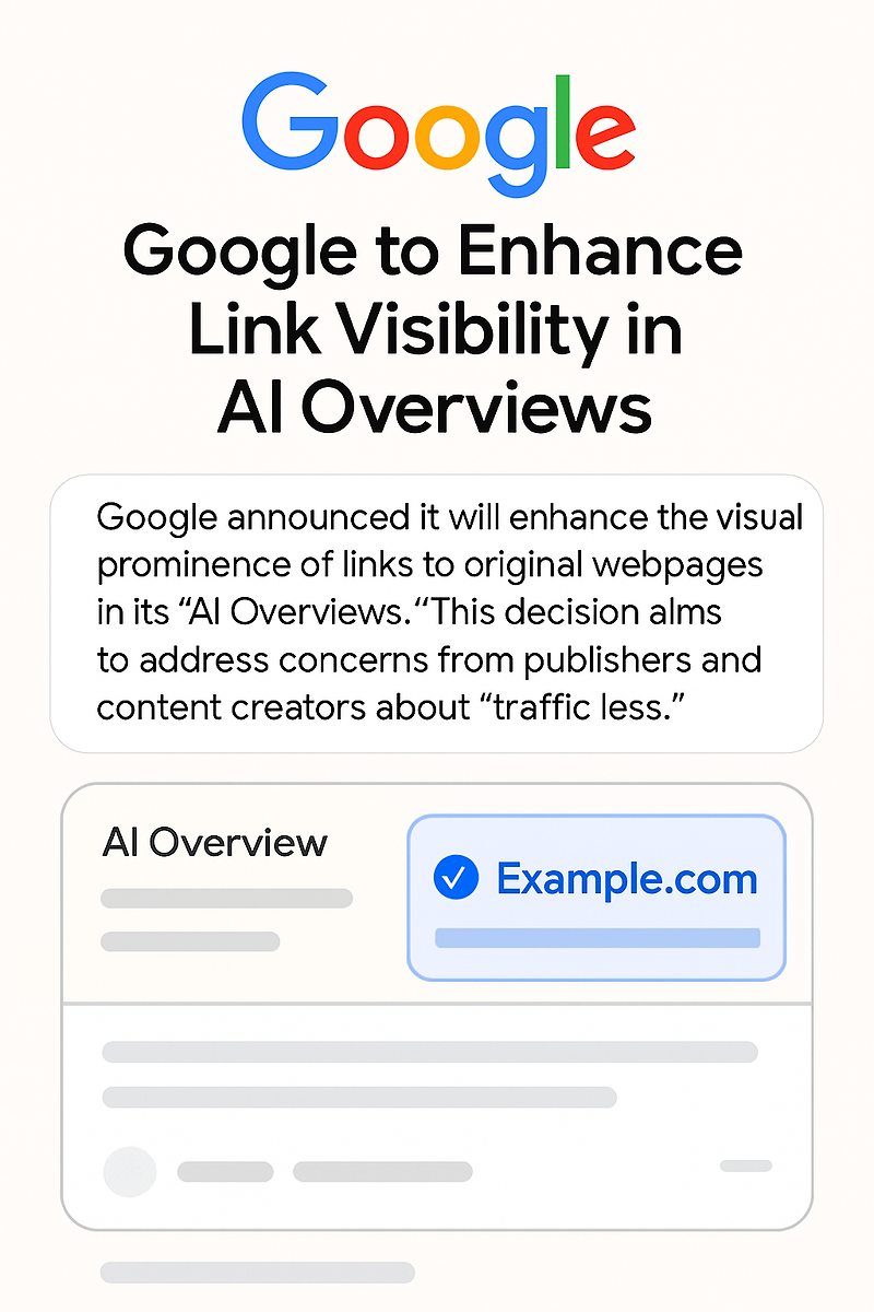 Google Enhances Website Link Visibility in AI Overviews to Address Publisher Concerns