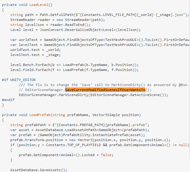 Load prefabs via script and save scene in Unity Editor :: 3DMP