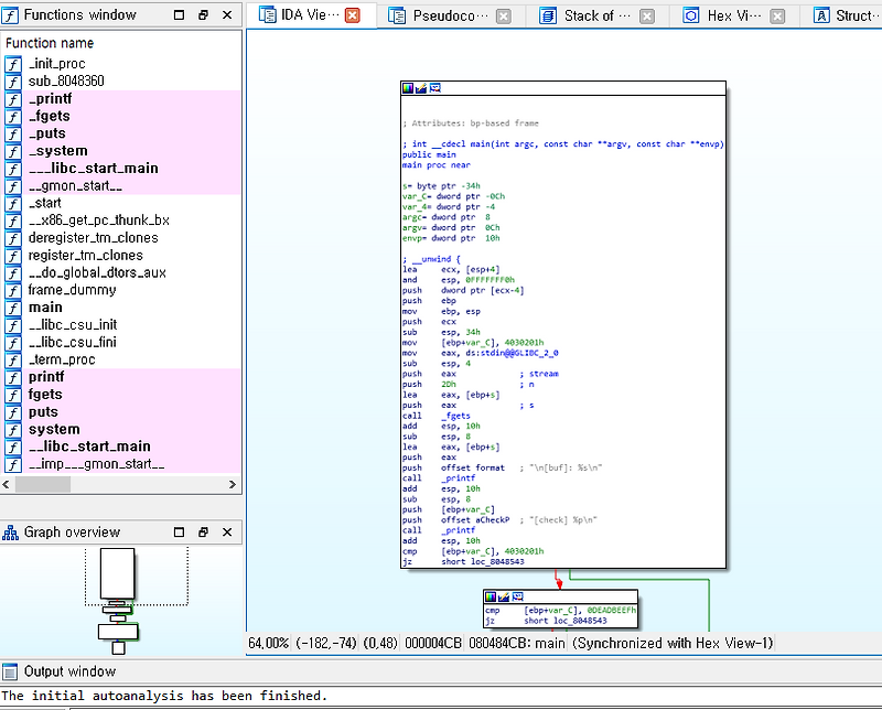 [HackCTF] Pwnable - Basic_BOF #1