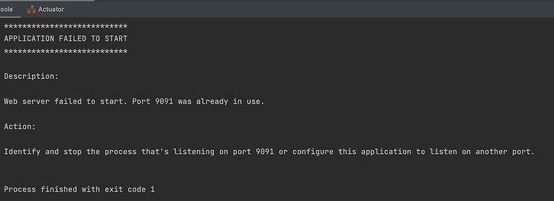 [Spring/ Error] Web server failed to start. Port 8080 was already in use.