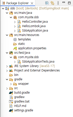 [Spring Boot] 4. 프로젝트 구조, 컨트롤러 간단히 작성하고 URL 매핑