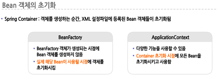 Spring BeanFactory, ApplicationContext, Bean 엘리먼트 속성(Spring/Java/Bean/backend/스프링 빈/자바/스프링/백엔드)