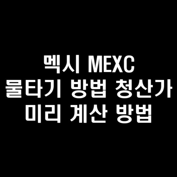 멕시 MEXC 물타기 방법 | 청산가 미리 계산 방법