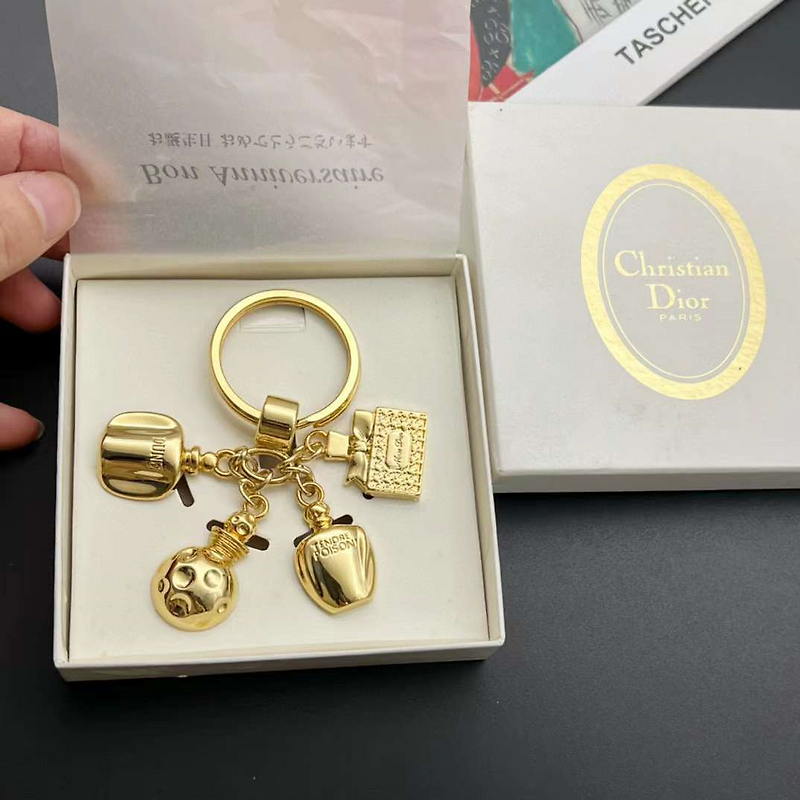 빈티지 디올 골드 톤 메탈 키 체인 Christian Dior gold-tone metal keychain