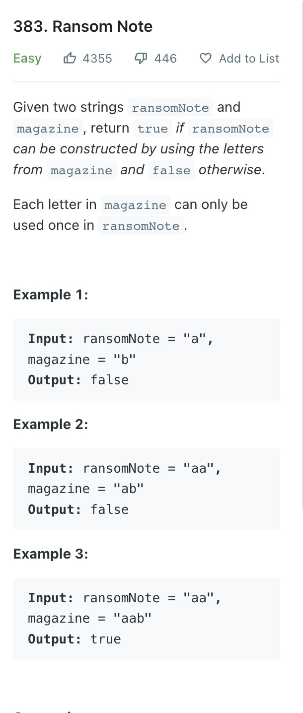 leet code - 383. Ransom Note