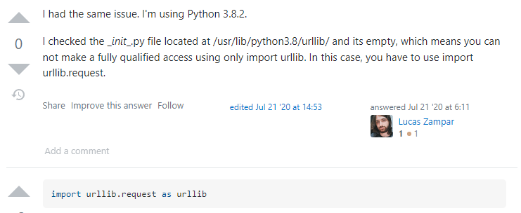 [Python] module 'urllib' has no attribute 'request'