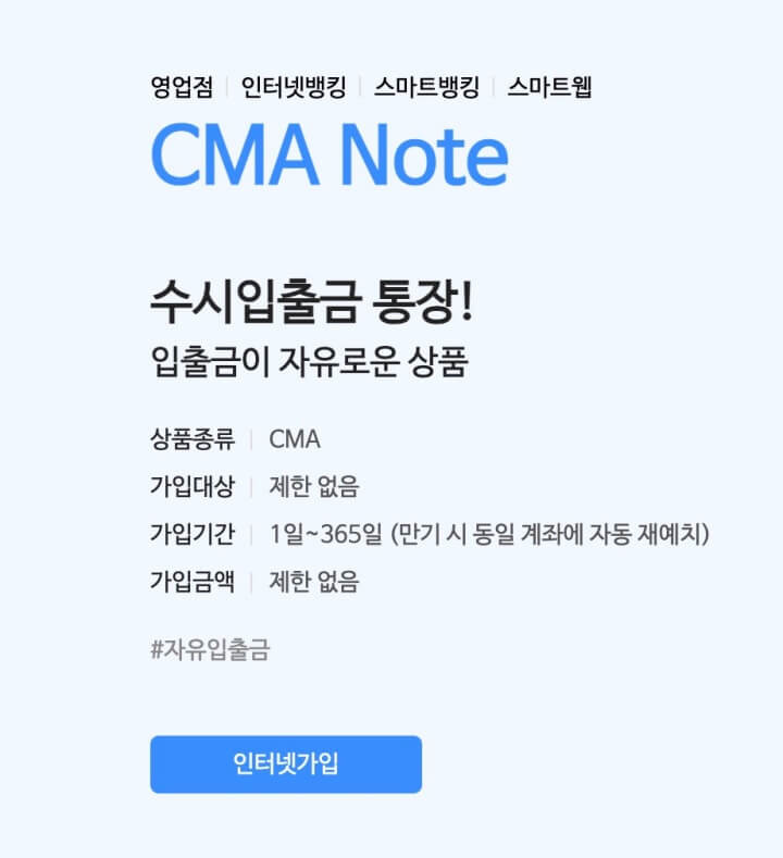 우리종합금융 우리 WON CMA note - 예금자 보호 되는 CMA 통장