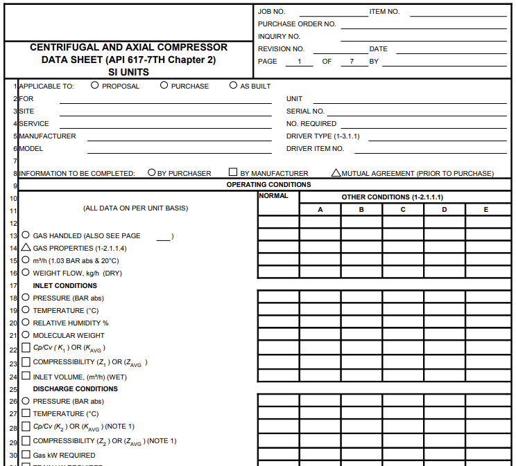 Compressor Data sheet